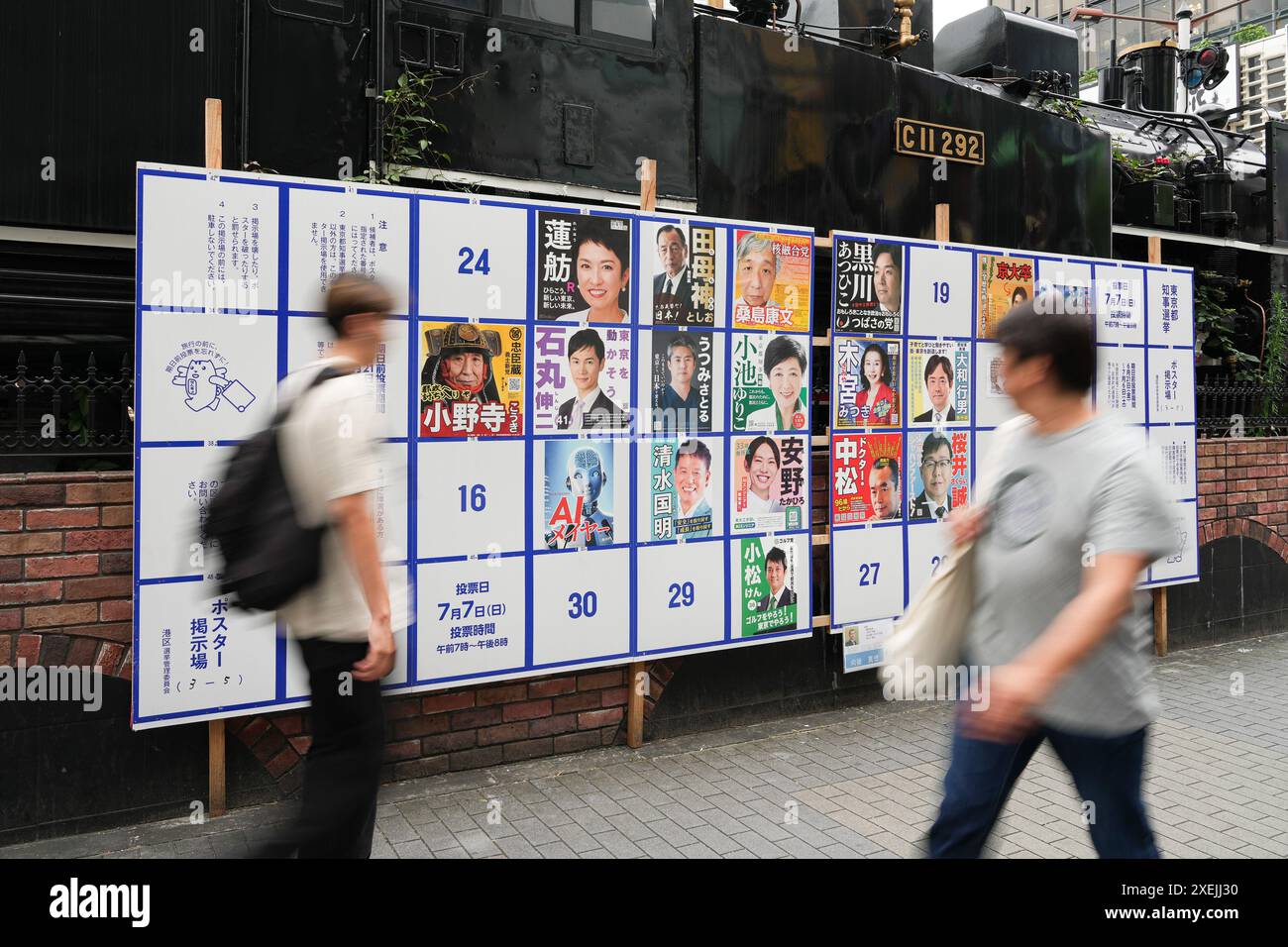 Tokyo, Japan. 27th June, 2024. A general view of an election poster ...