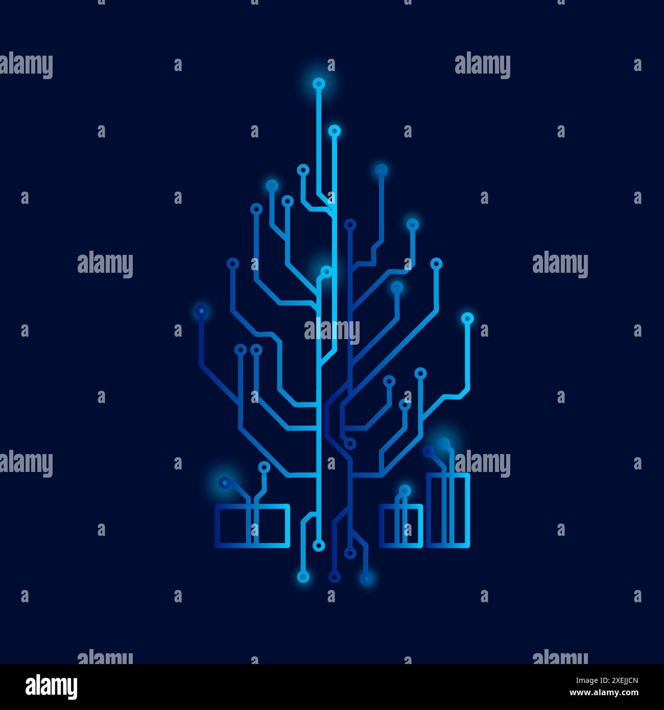 High tech christmas tree technology geometric and connection system ...