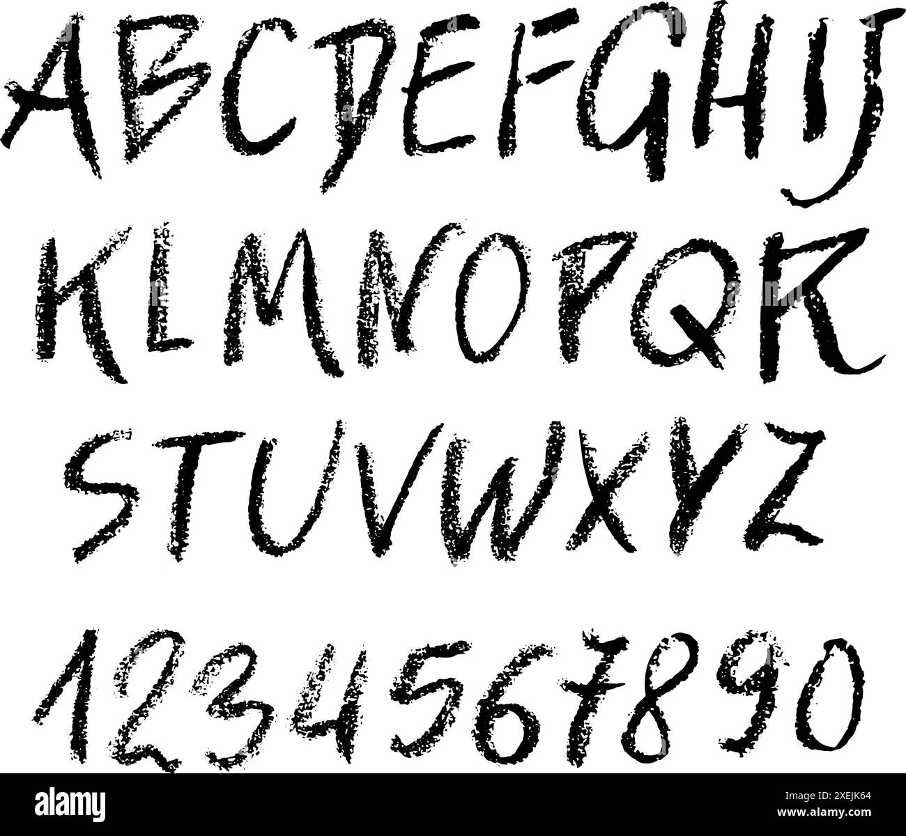 Hand Drawn Grunge Chalk Textured Font Stock Vector Image & Art - Alamy