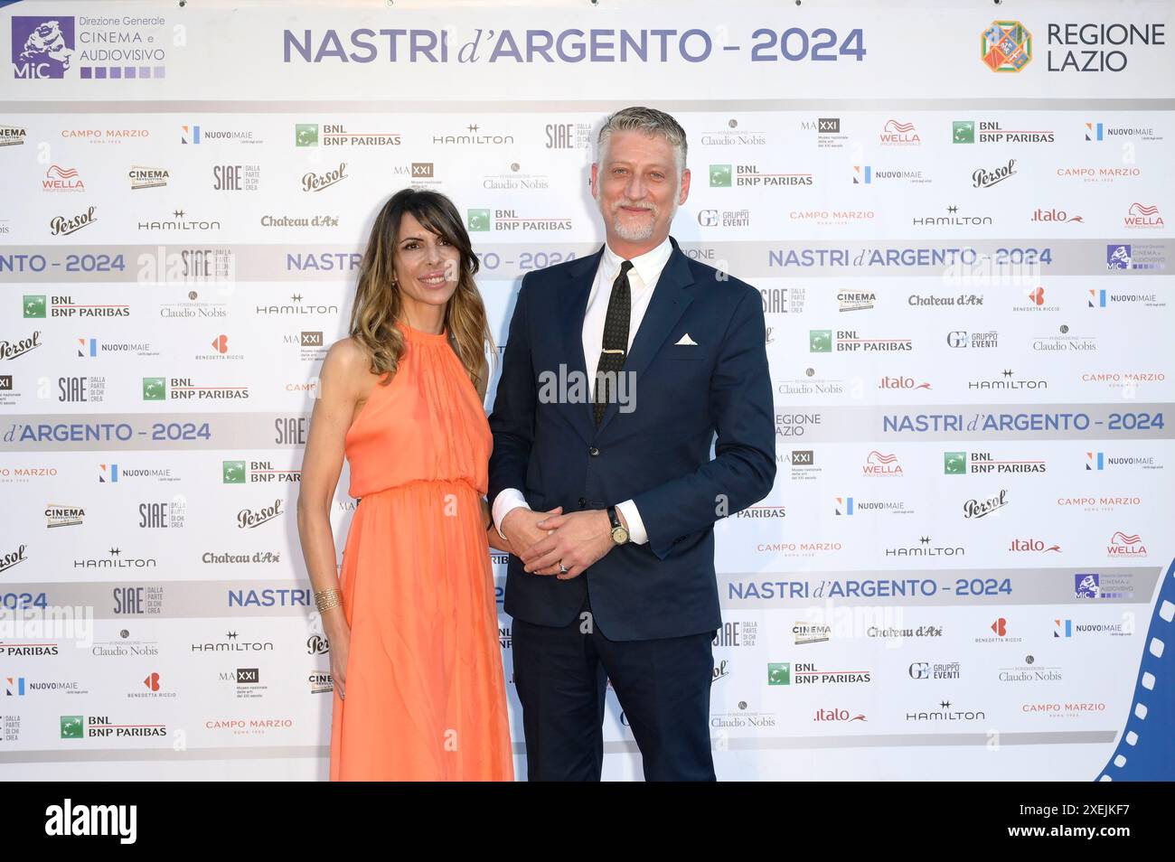 Alessandro Giuli und Valeria Falcioni bei der Verleihung der Nastri d ...