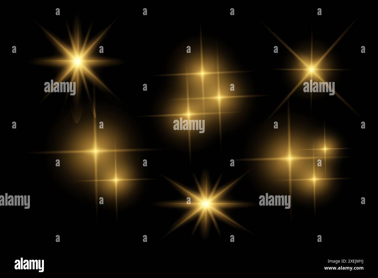 Golden sparkle lights, flashing lights, light effects, sunlight lens flare, glowing ray beams ...