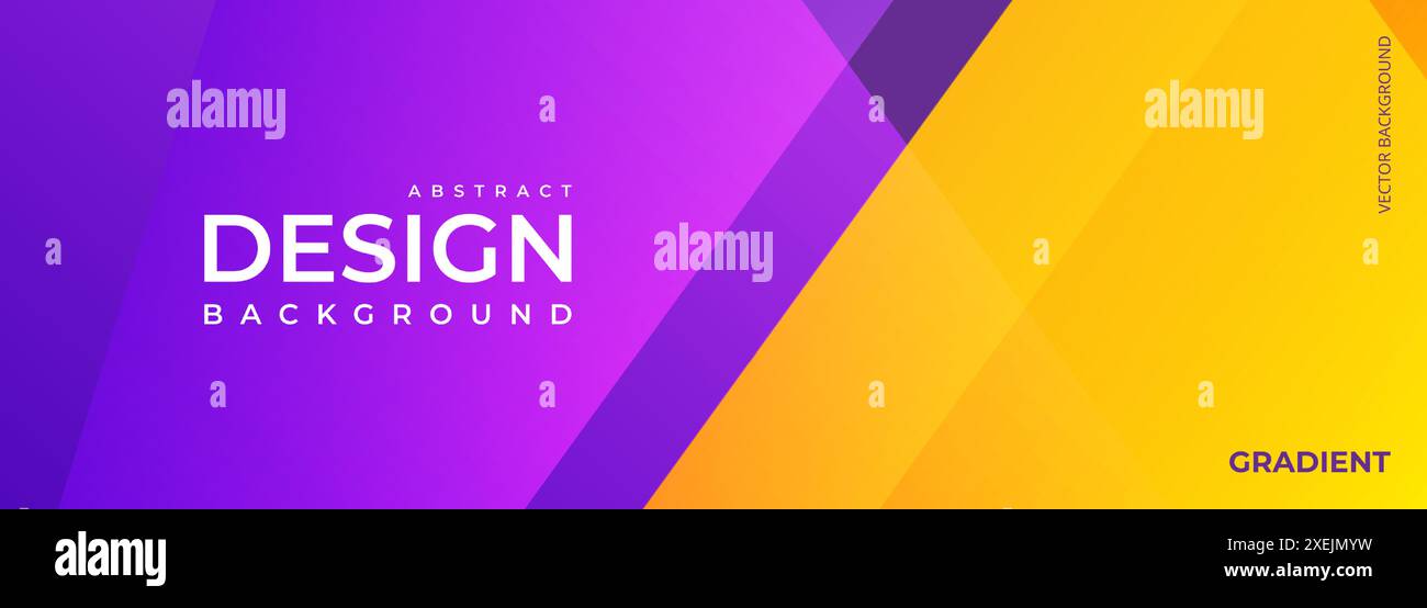 Purple and yellow abstract banner with diagonal geometric shapes ...