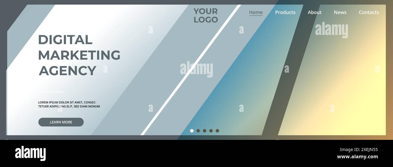 Digital marketing modern abstract wide banner design with geometric ...