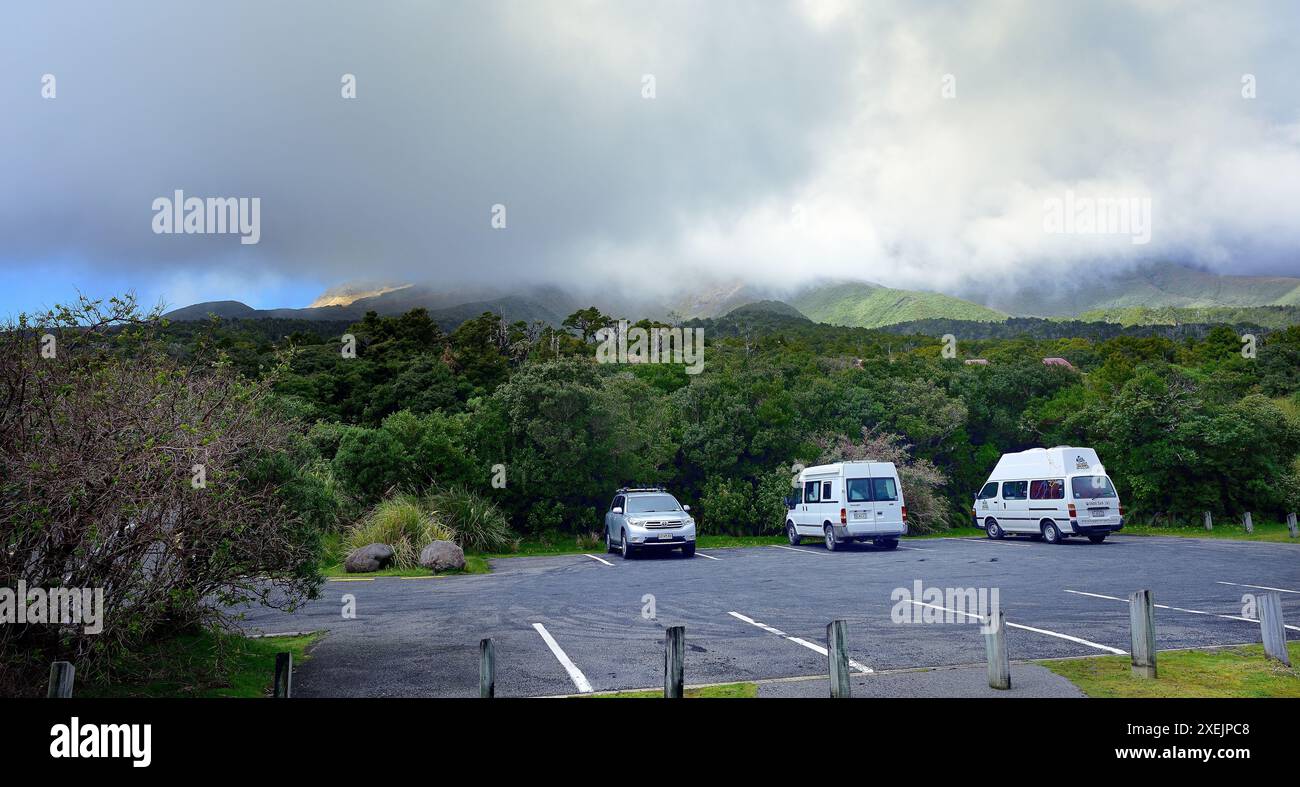 Mount Taranaki, New Zealand - 21st November 2022:The car park at Mount ...