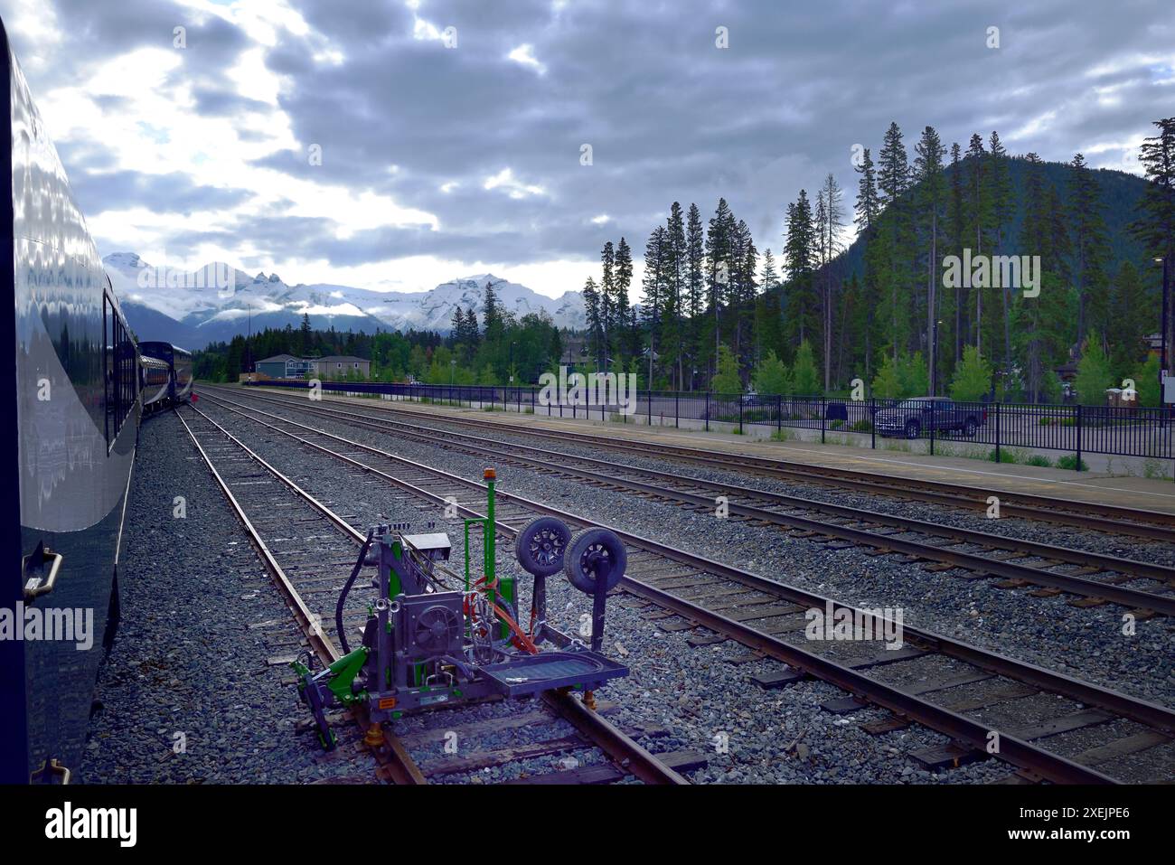 Banff, Canada - 21st June 2023:Early morning and the Rocky Mountainee ...