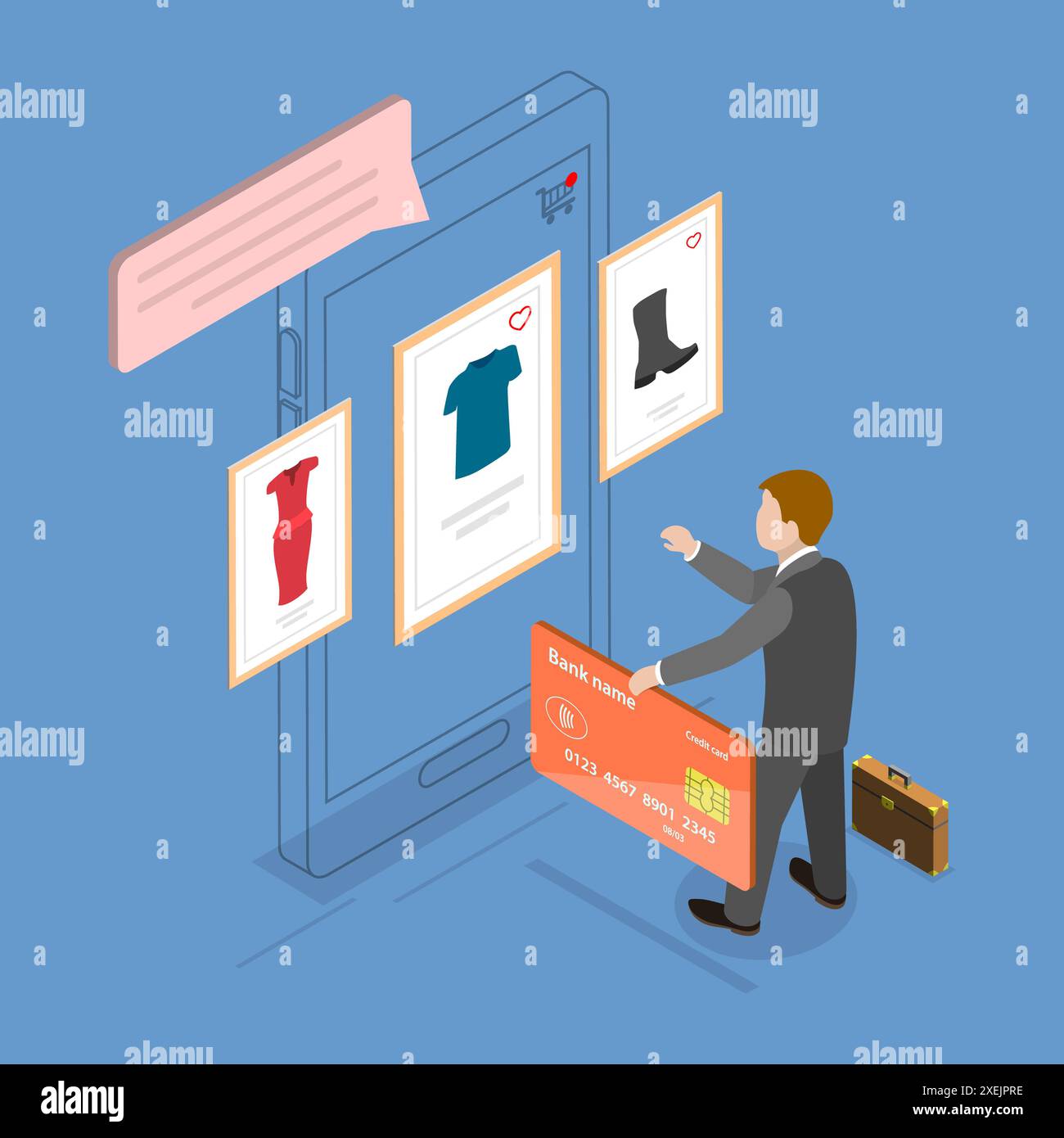 3d Isometric Flat Conceptual Illustration Of Mobile Ecommerce App Online Shopping 3d Isometric