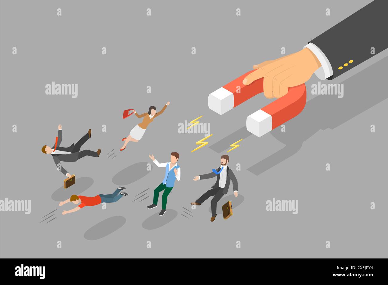 3D Isometric Flat Conceptual Illustration of Customer Attraction, Target Audience and Digital ...