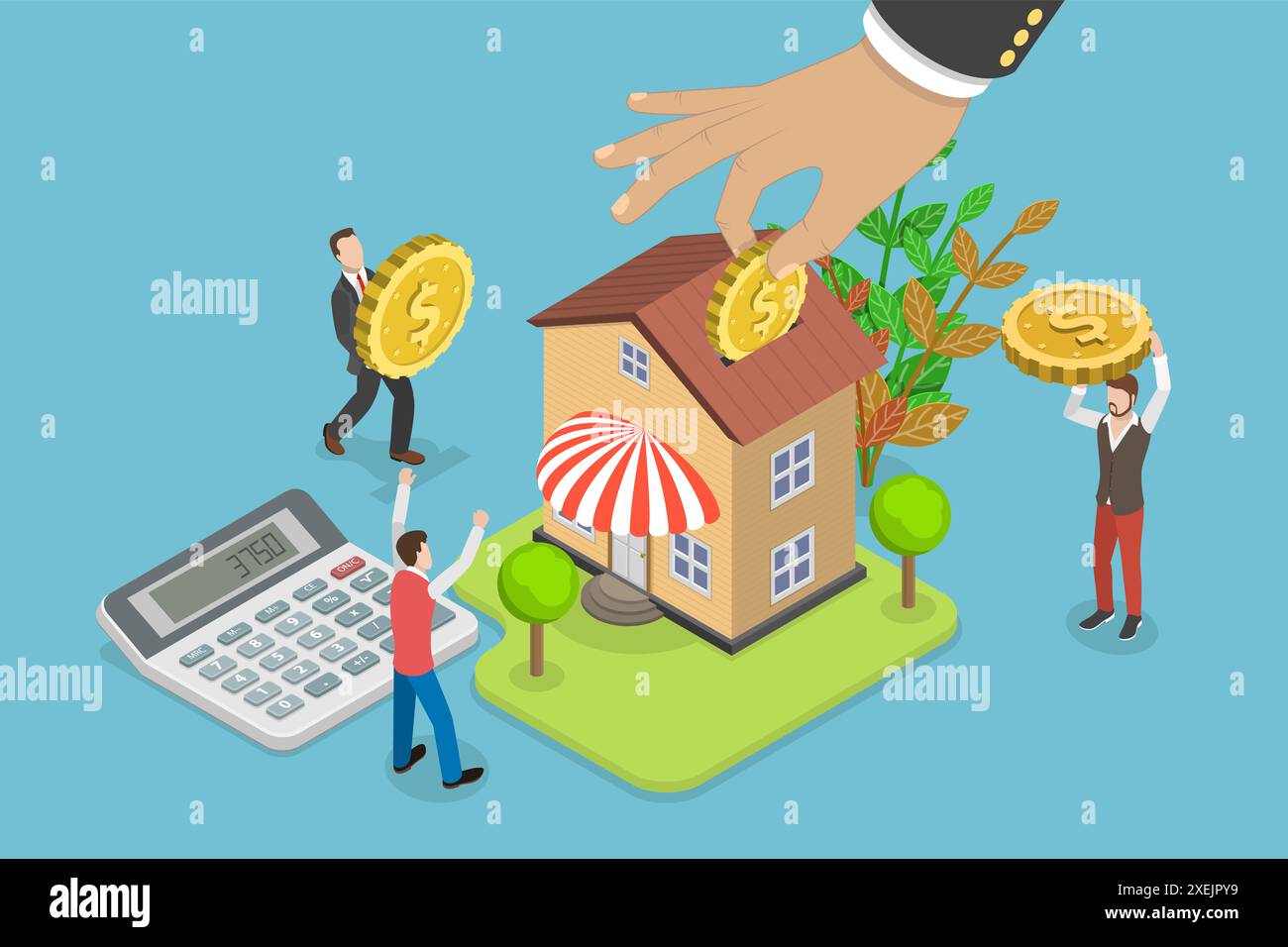 3D Isometric Flat Conceptual Illustration of Government Subsidy ...