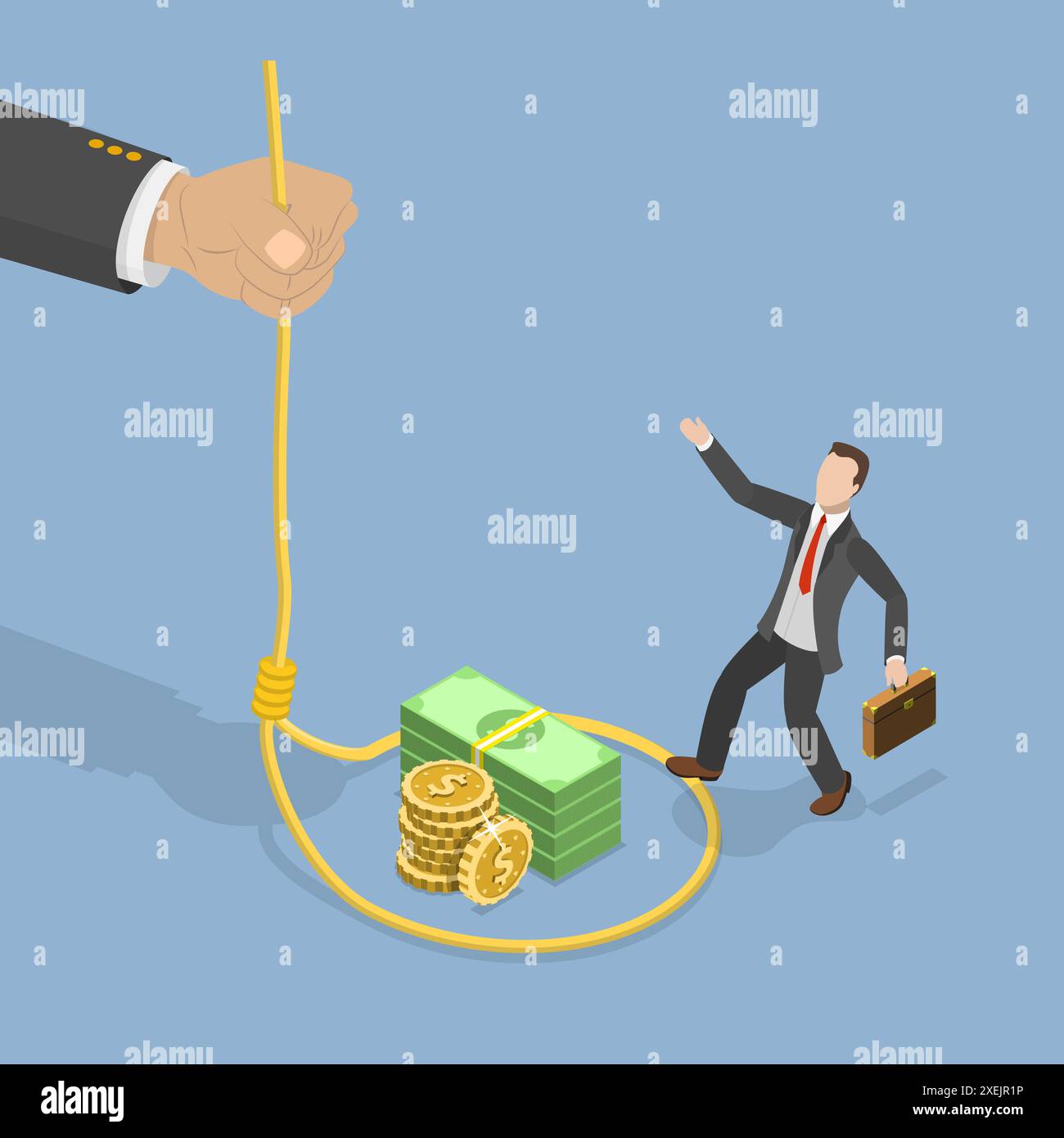 3D Isometric Flat Conceptual Illustration of Money Trap, Risk or Easy ...