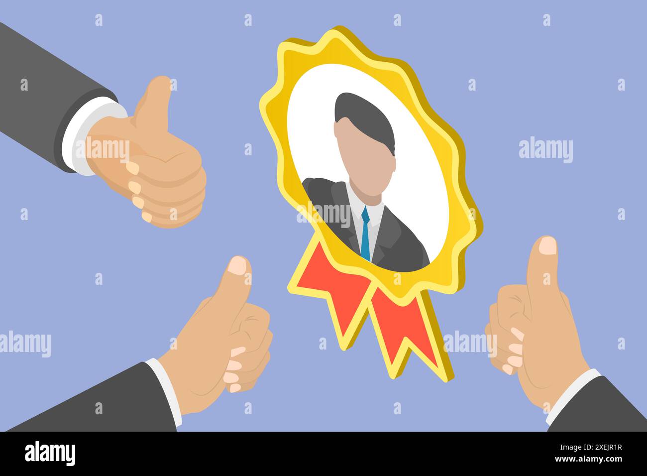 3D Isometric Flat Conceptual Illustration of Employee Recognition Award ...