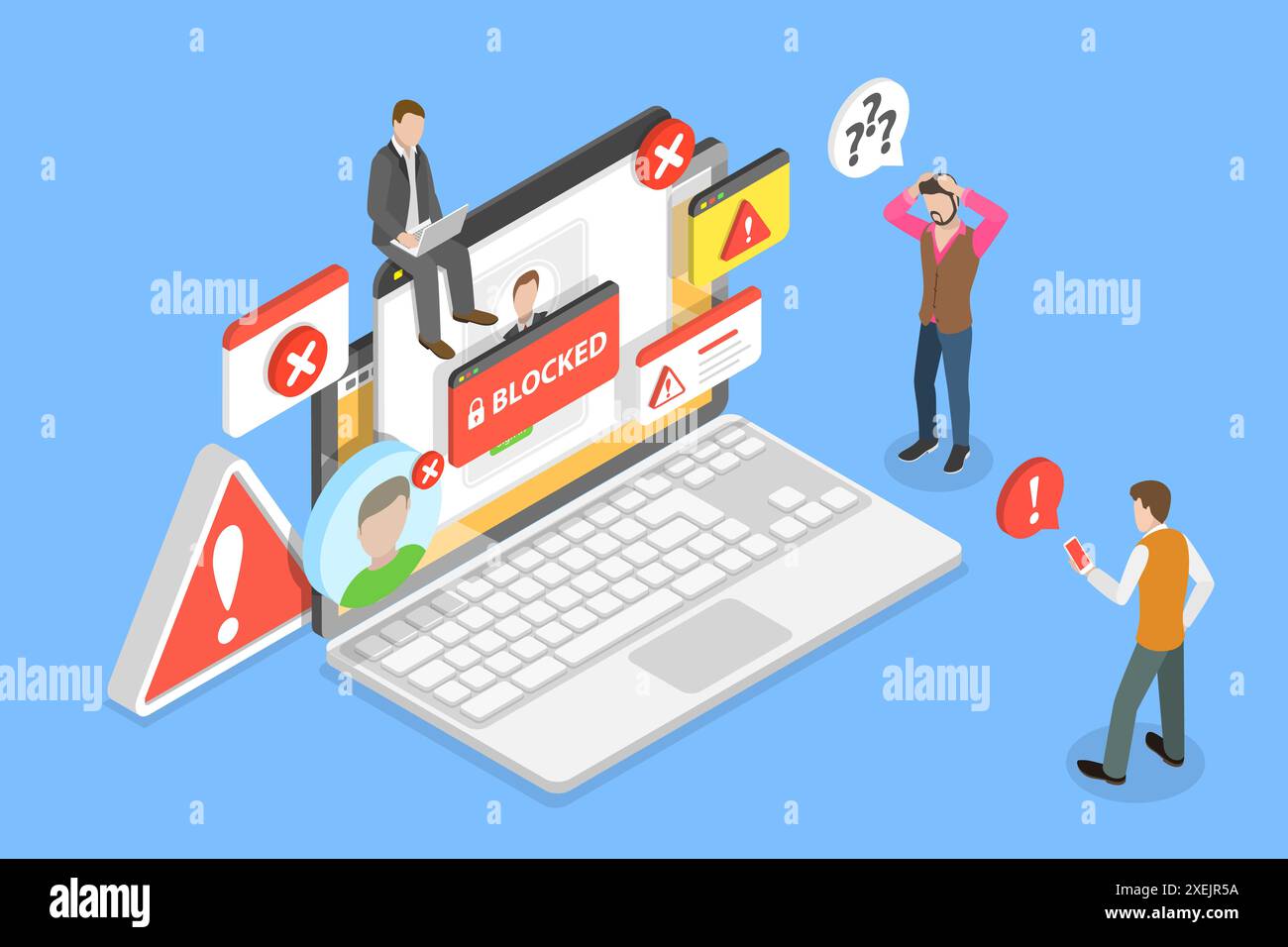 3D Isometric Flat Conceptual Illustration of Ransomware Attack, System ... 3D Isometric Flat Conceptual Illustration of Ransomware Attack, System ...