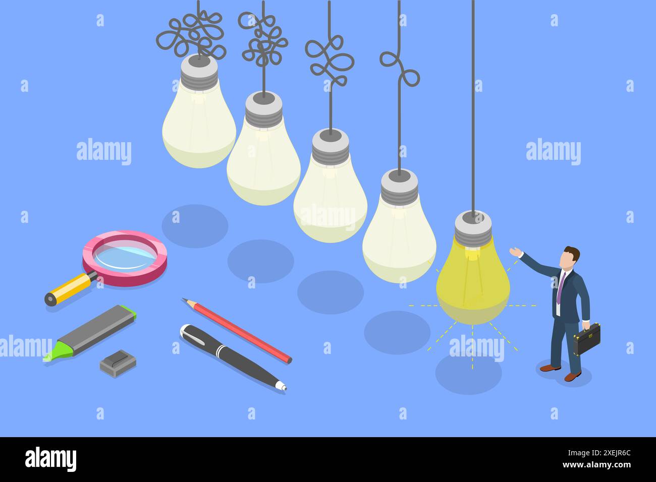 3D Isometric Flat Conceptual Illustration of Simple Solution ...