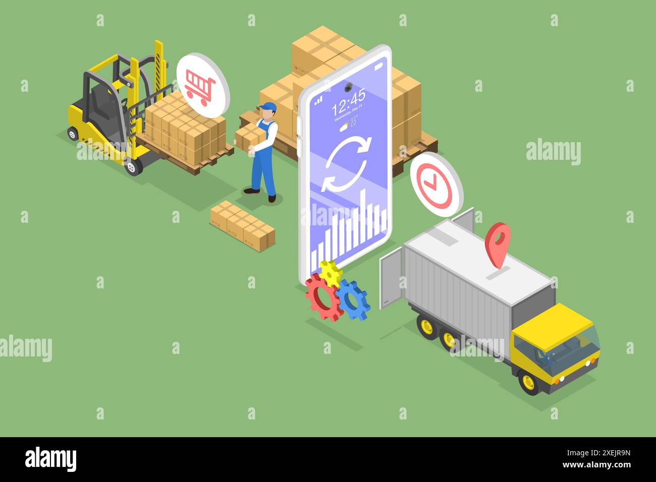 3D Isometric Flat Conceptual Illustration of Effective Procurement ...