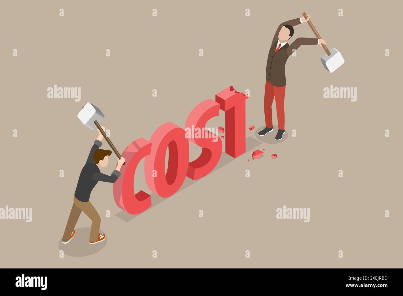 3D Isometric Flat Conceptual Illustration of Cost Reduction, Price Drop ...