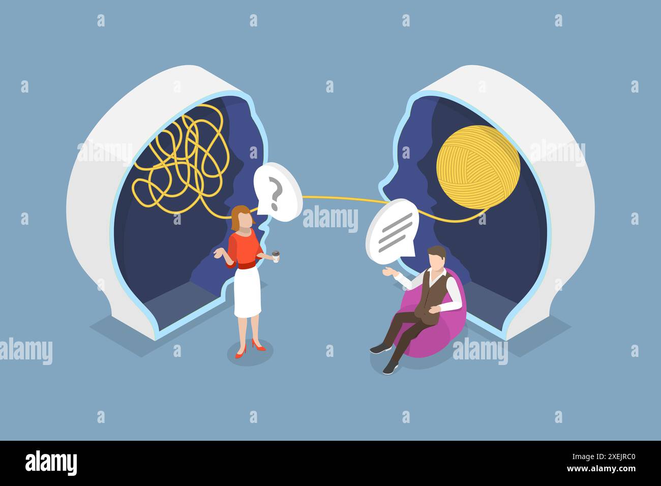 3D Isometric Flat Conceptual Illustration of Mental Health Counseling ...