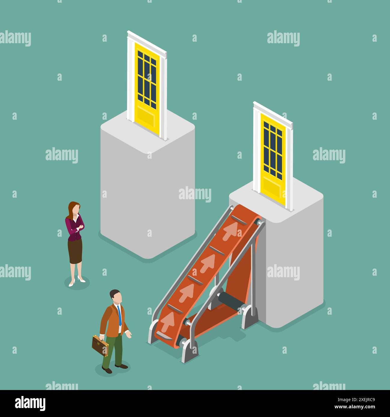 3D Isometric Flat Conceptual Illustration of Unfair Promotion, Gender ...