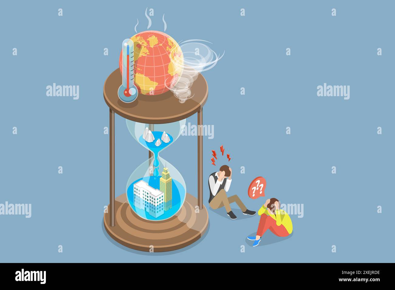 3D Isometric Flat Conceptual Illustration of Global Warming, Air ...