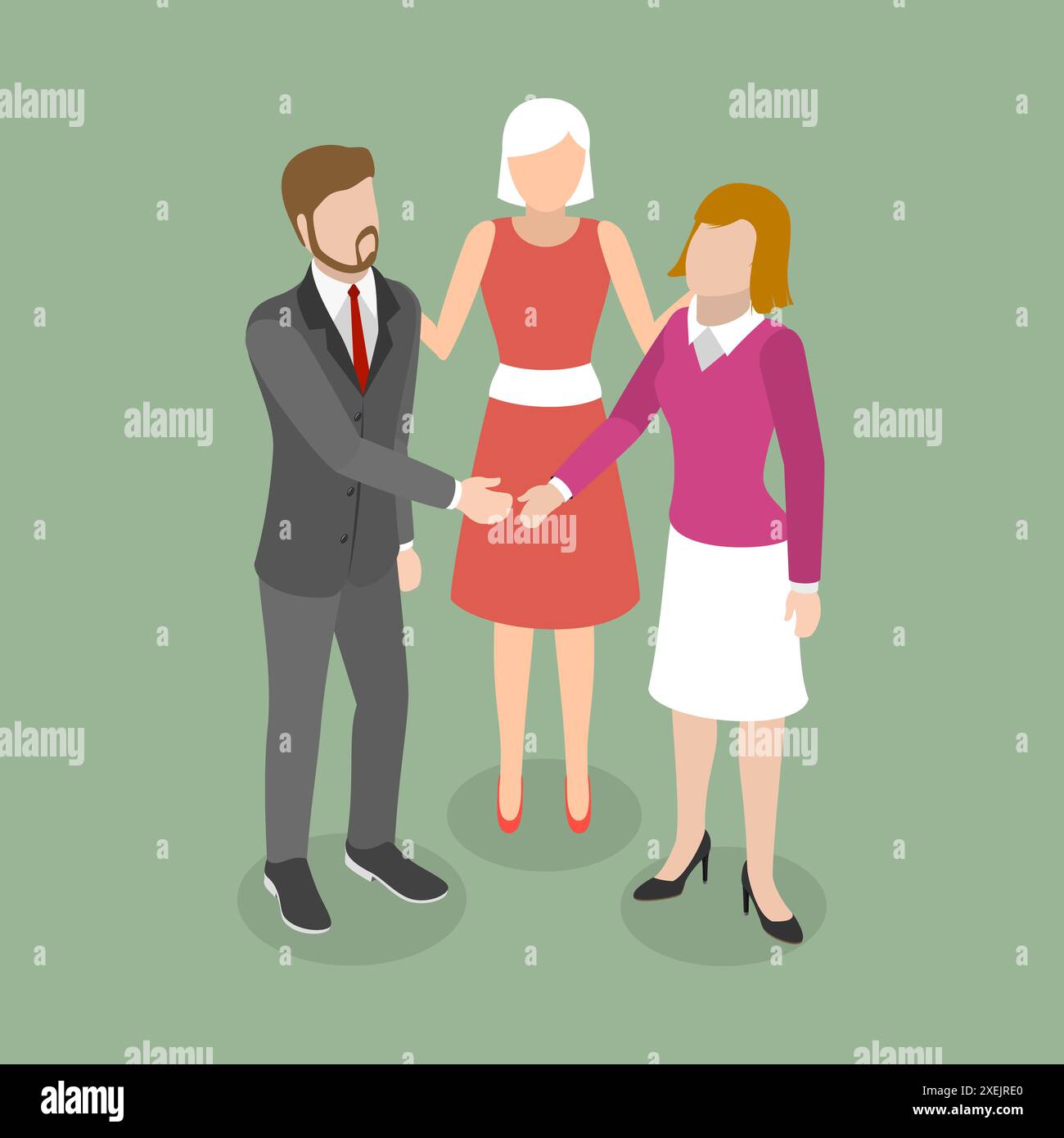 3D Isometric Flat Conceptual Illustration of Conflict Resolution ...