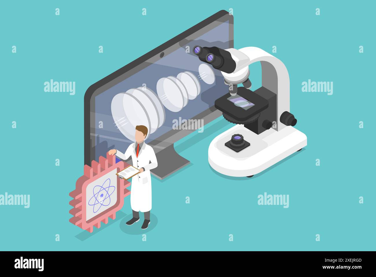 3D Isometric Flat Conceptual Illustration of Optical Technology ...