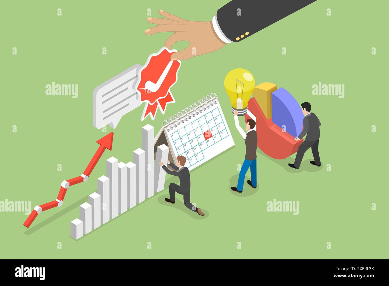 3D Isometric Flat Conceptual Illustration of Compliance And Certification, Quality Control ...