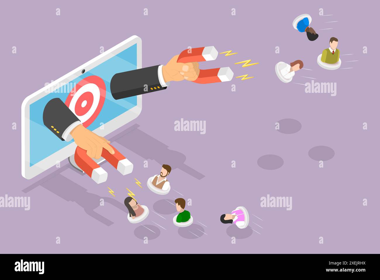 3D Isometric Flat Conceptual Illustration of Customer Retention Strategy, Digital Inbound ...