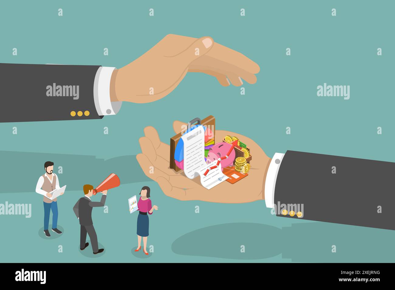 3D Isometric Flat Conceptual Illustration of Asset Management, Money ...