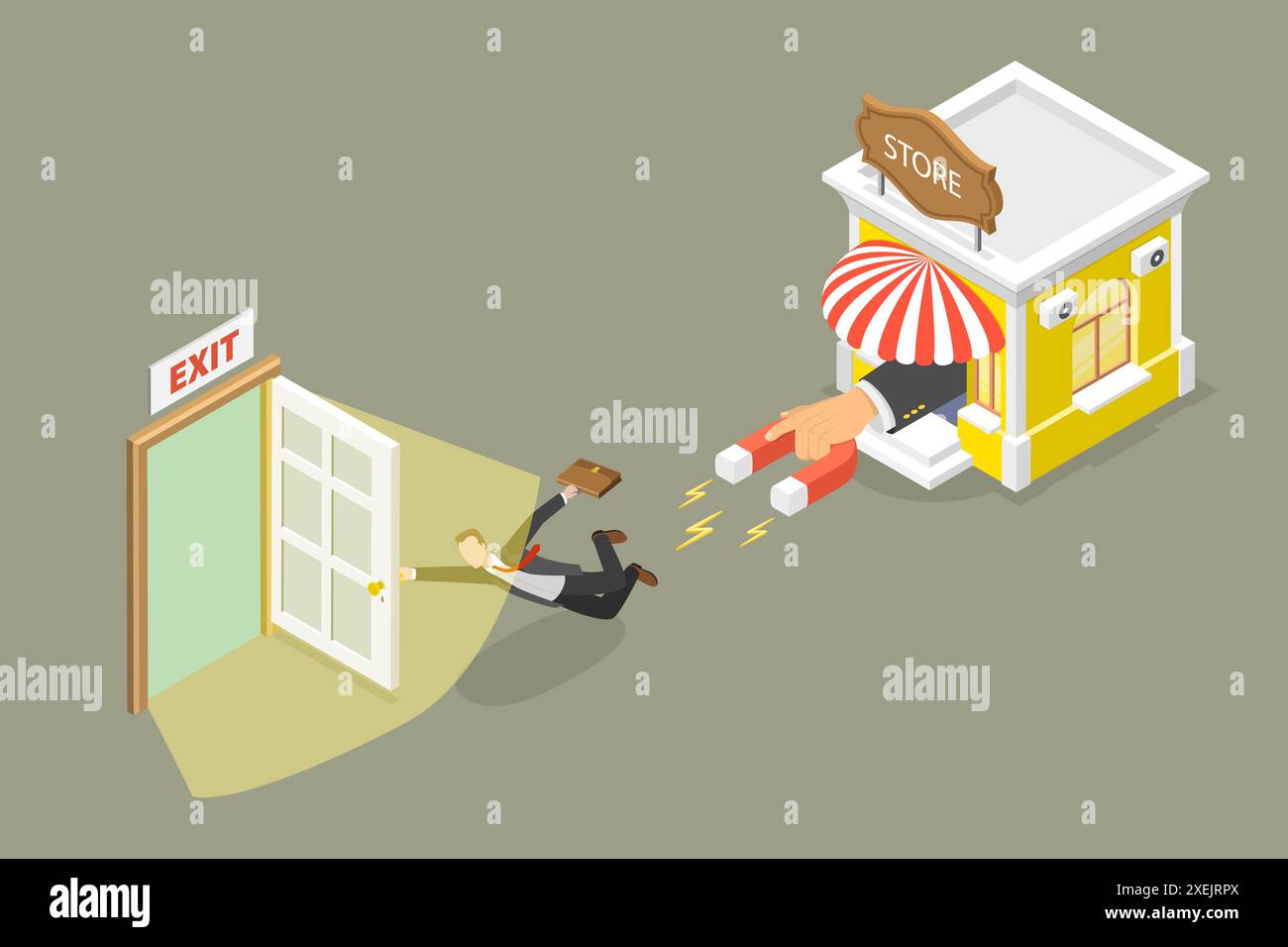 3D Isometric Flat Conceptual Illustration of Customer Retention, Client Attraction Marketing ...