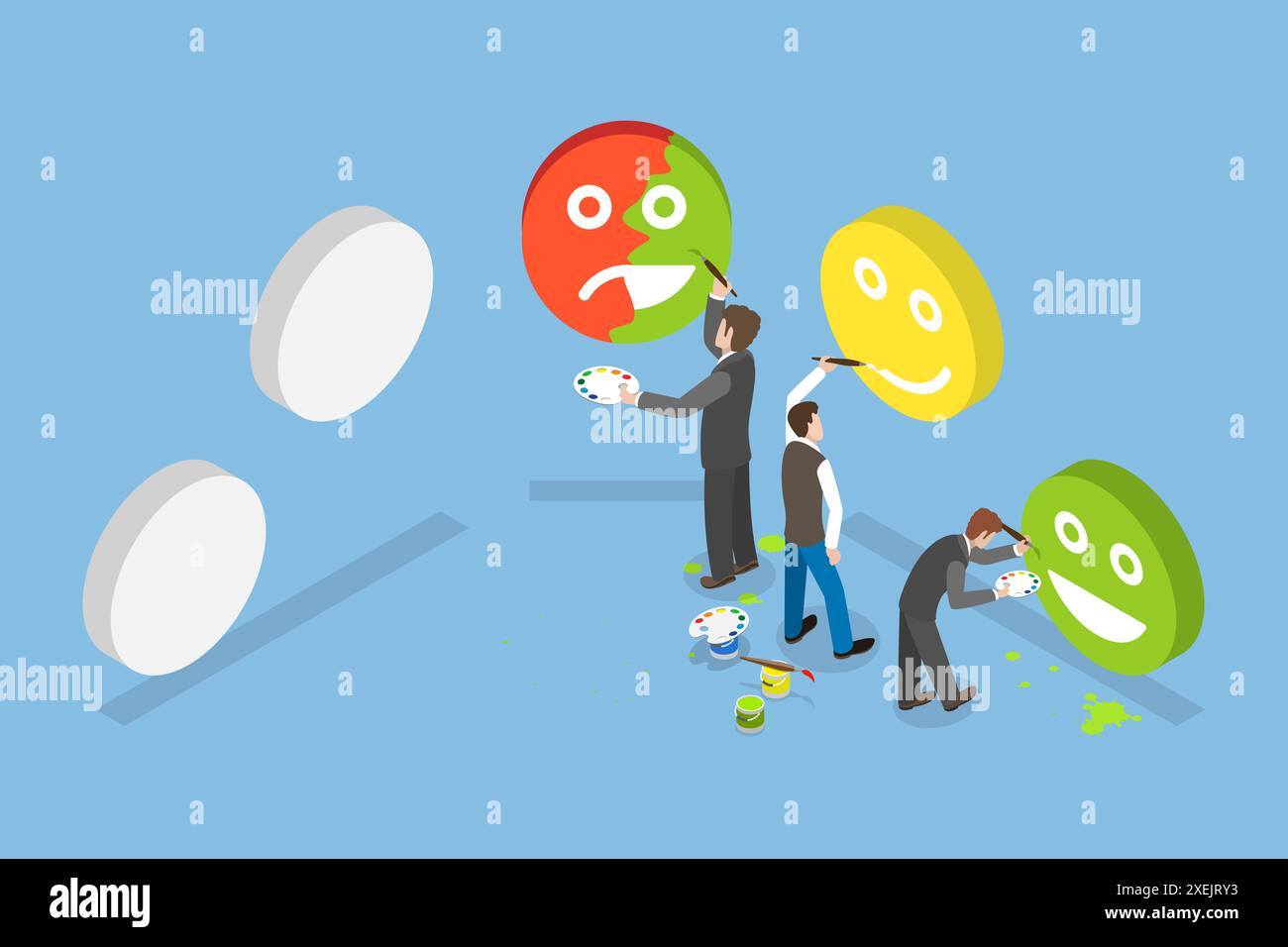 3D Isometric Flat Conceptual Illustration of Customer Satisfaction, Customer Choice 3D Isometric ...