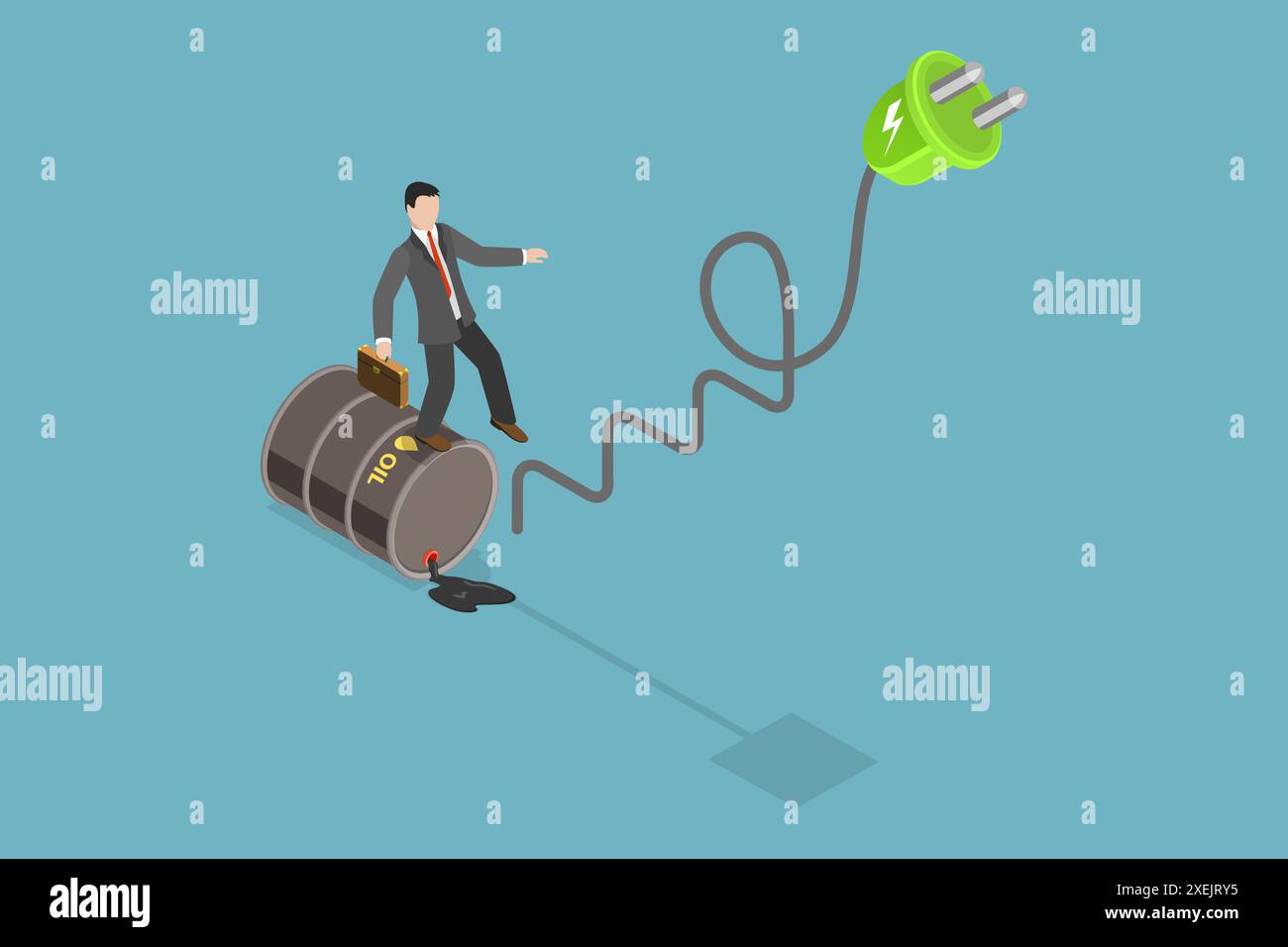 3D Isometric Flat Conceptual Illustration of Energy Transition ...