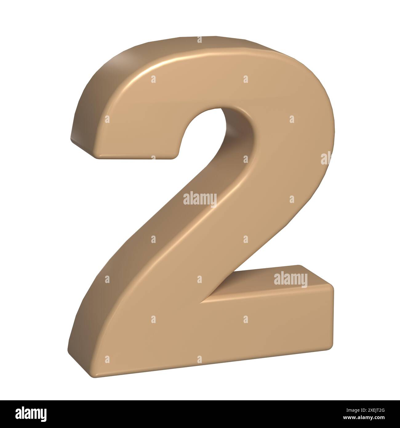 3d number two 2 golden or bronze shining typography symbol or sign ...