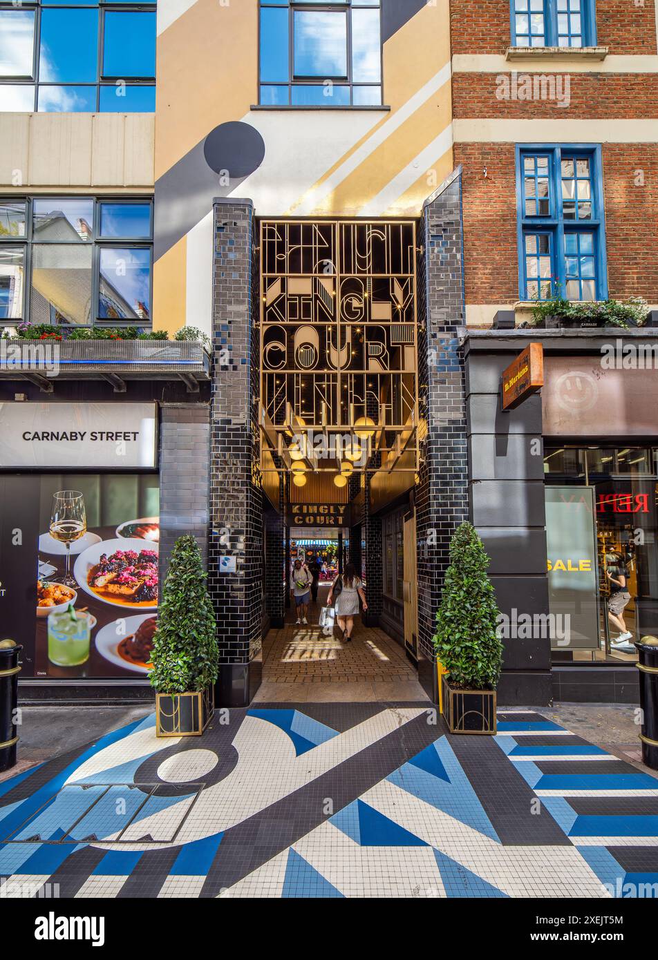 London, United Kingdom - June 25, 2024: Stylish entrance to Kingly ...