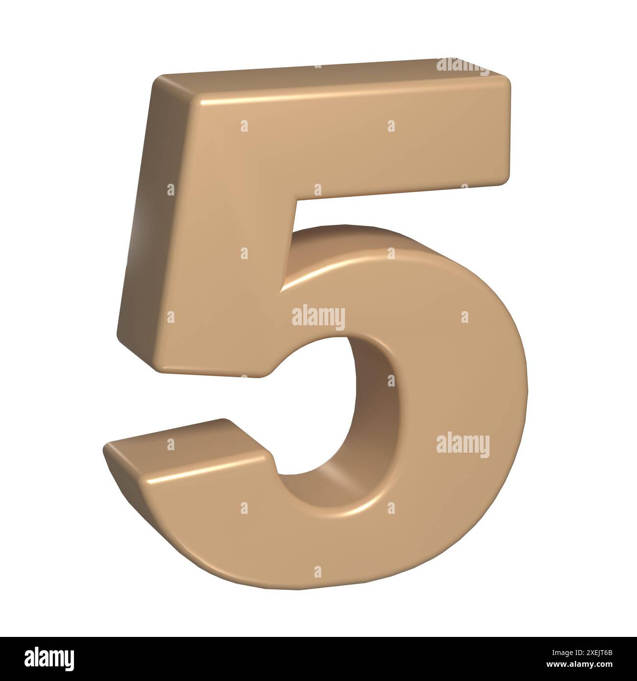 3d number five 5 golden or bronze shining typography symbol or sign ...