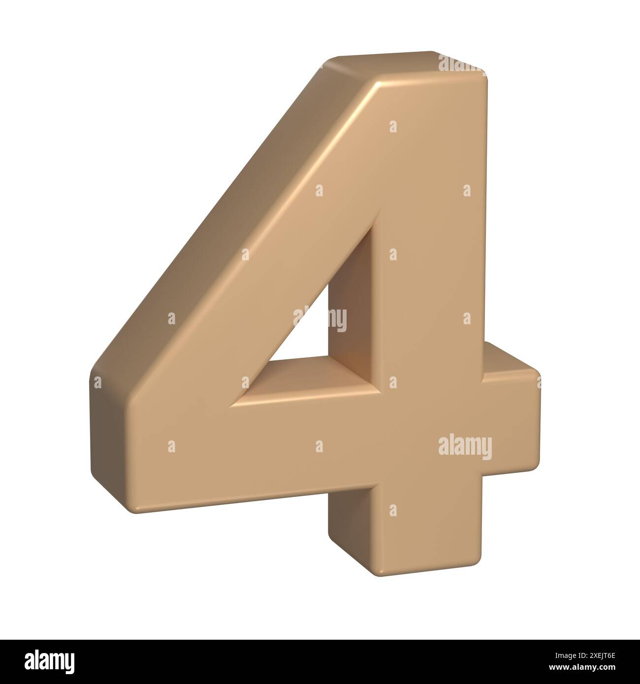3d number four 4 golden or bronze shining typography symbol or sign ...