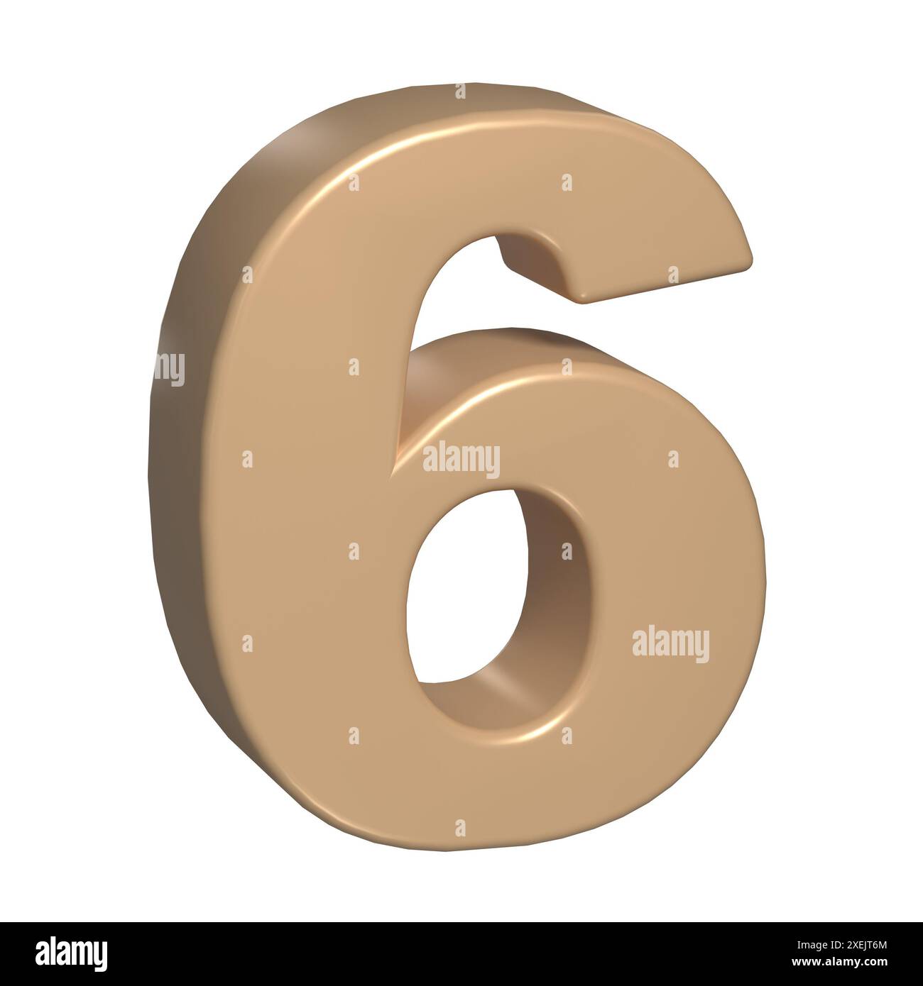 3d number six 6 golden or bronze shining typography symbol or sign ...