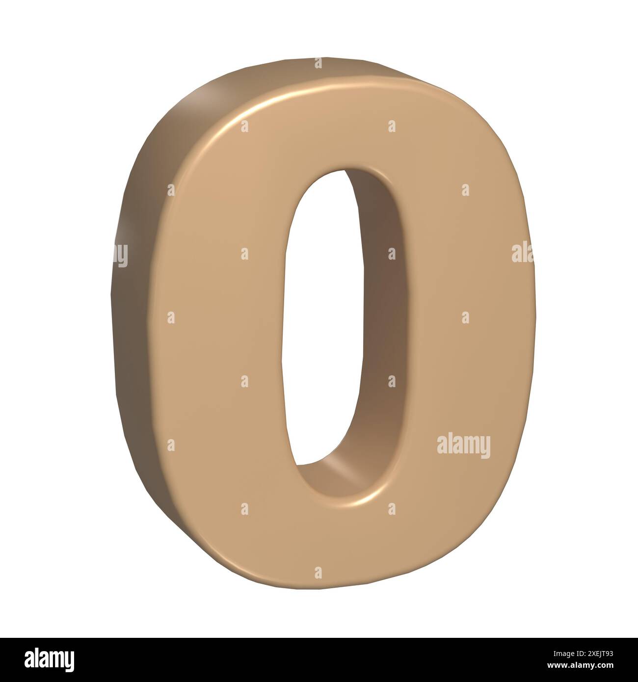 3d number zero 0 golden or bronze shining typography symbol or sign template, realistic ...