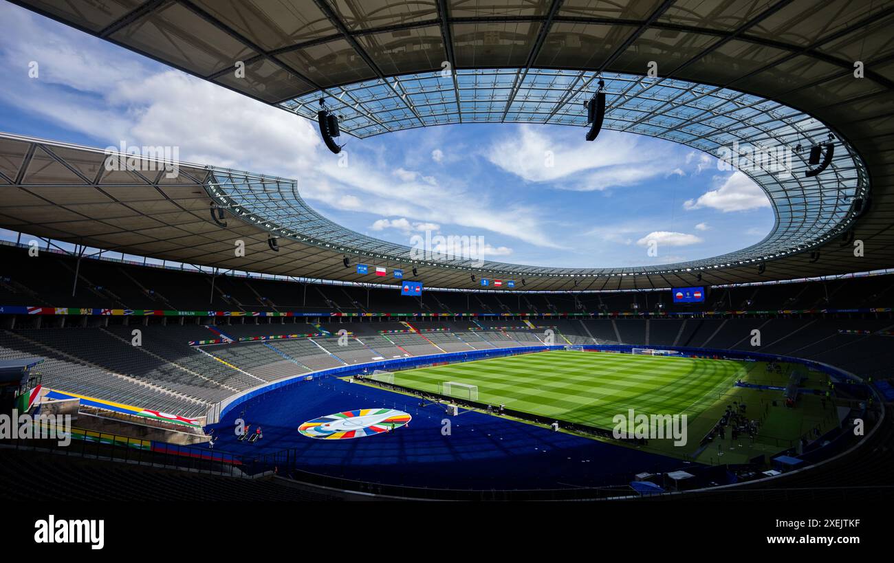 View of the empty Olympic Stadium on Thursday, 20 June 2024, before a ...