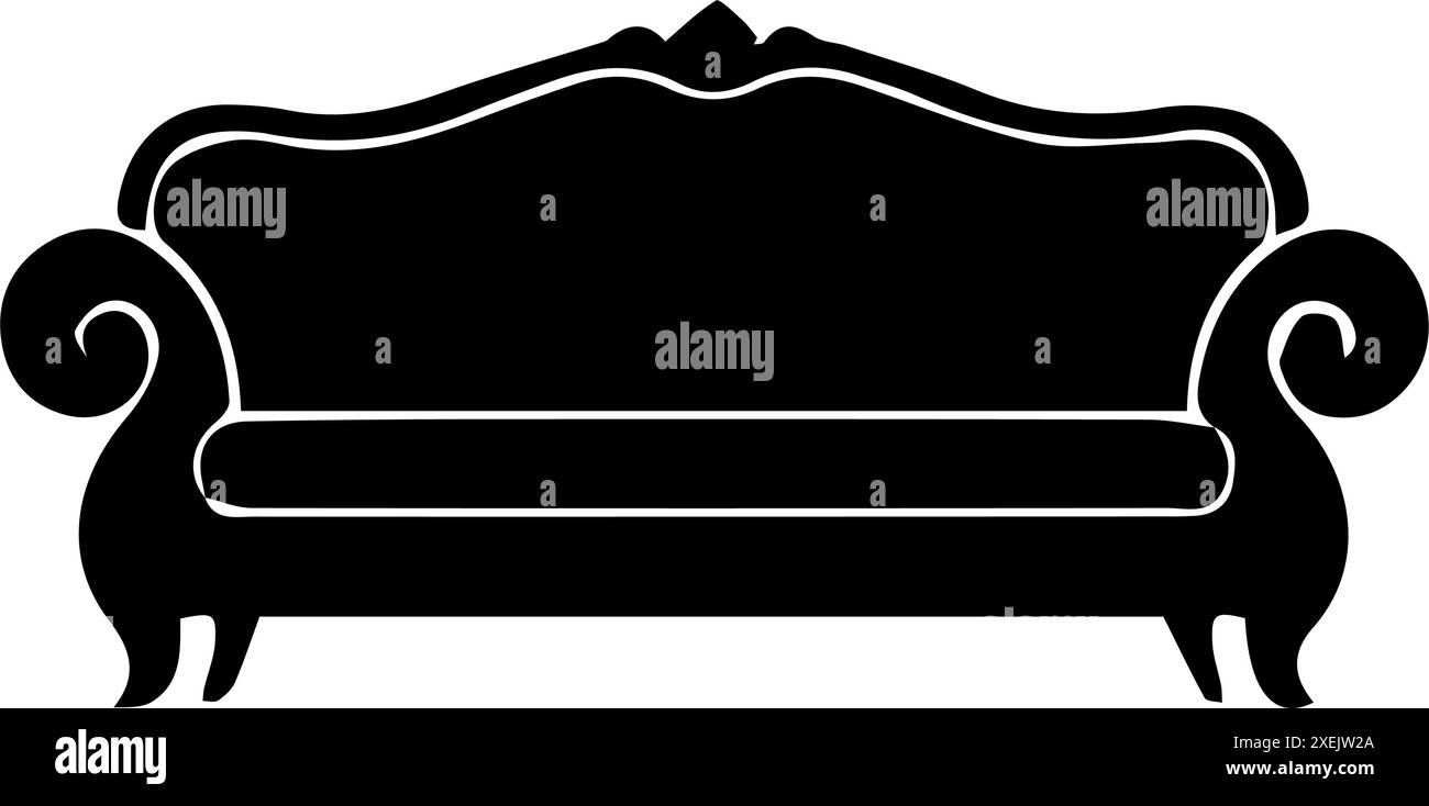 Vintage Couch Silhouette Icon vector Stock Vector Image & Art - Alamy
