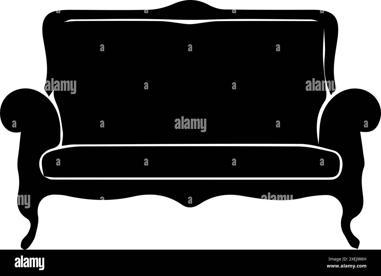 Vintage Couch Silhouette Icon vector Stock Vector Image & Art - Alamy