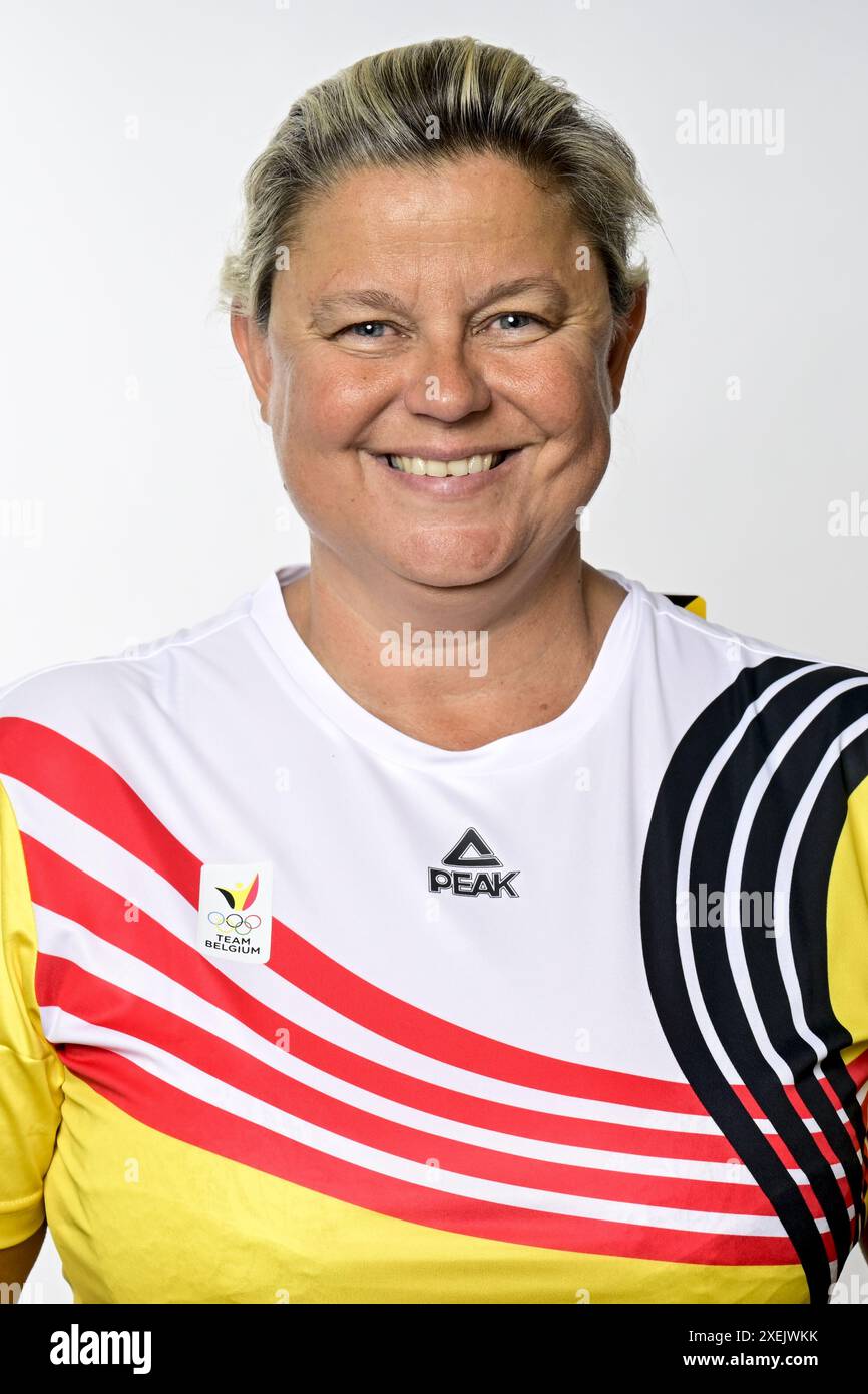 Brussels, Belgium. 28th June, 2024. coach Brigitte Becue pictured ...