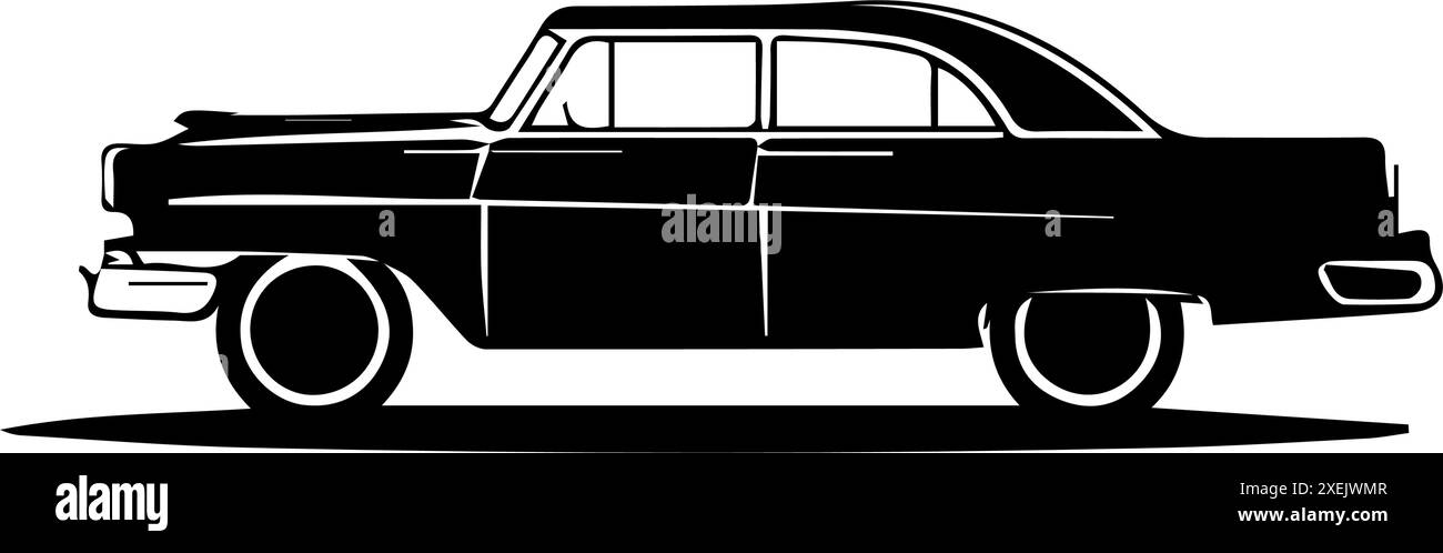 Classic Car Silhouette Vector illustration Stock Vector Image & Art - Alamy