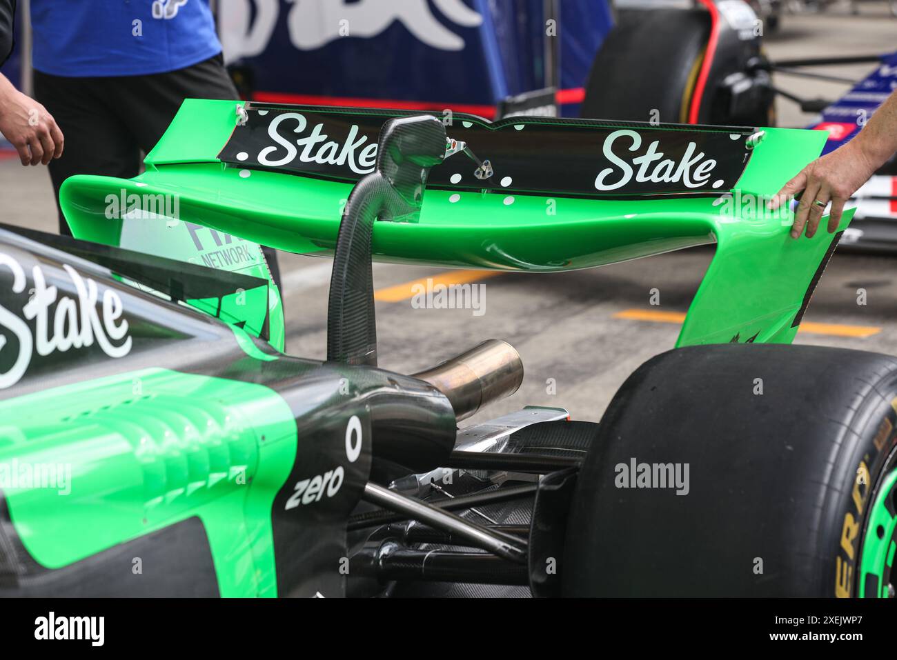 Spielberg, Austria, 28/06/2024, Stake F1 Team Kick Sauber C44, mechanical detail rear wing ...