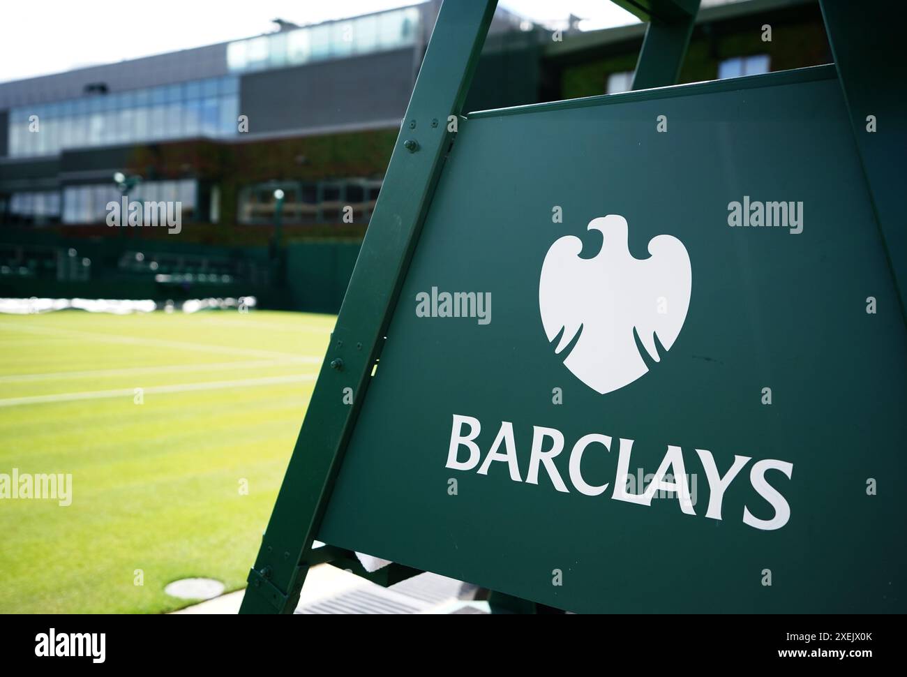 Barclays signage at the All England Lawn Tennis and Croquet Club in ...