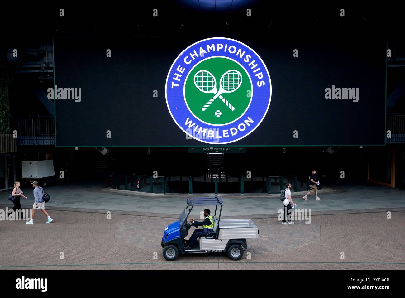 Signage at the All England Lawn Tennis and Croquet Club in London ahead ...