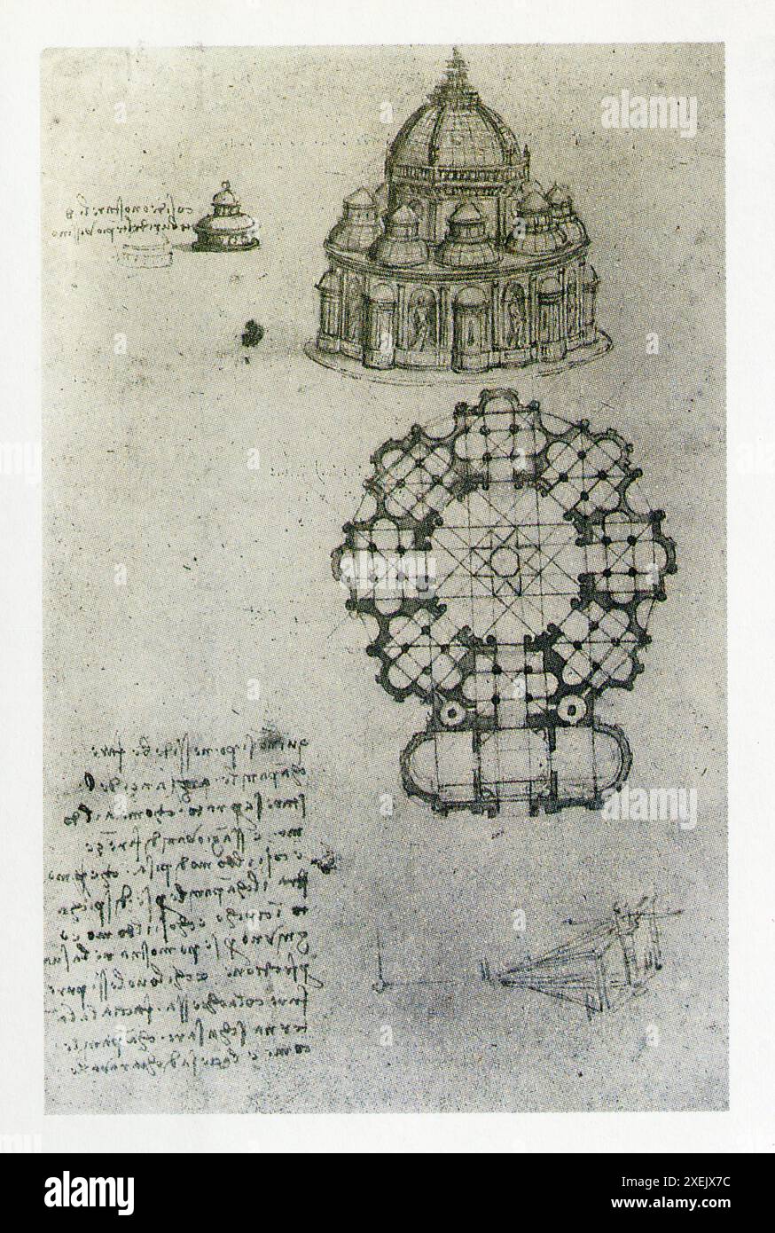 LEONARDO DA VINCI. ZENTRALKIRCHE MIT KUPPEL UND ACHT KAPELLEN ...