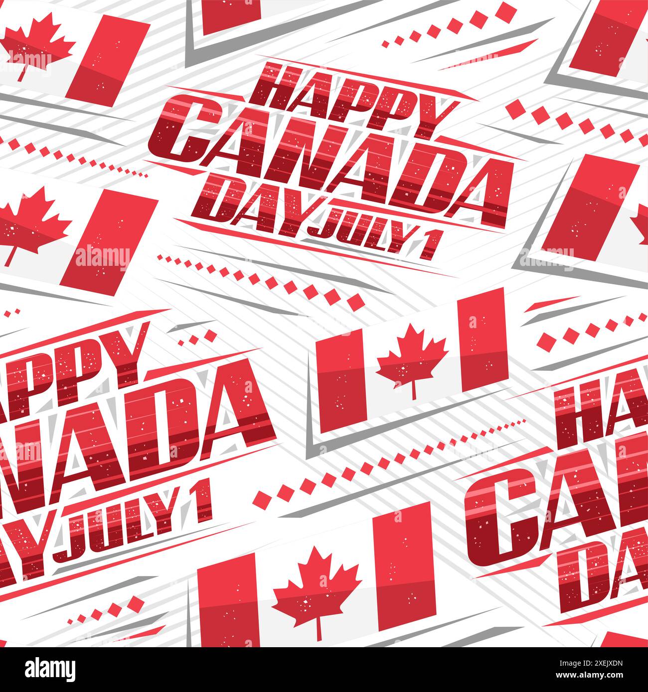 Vector seamless pattern for Canada Day, square background with ...