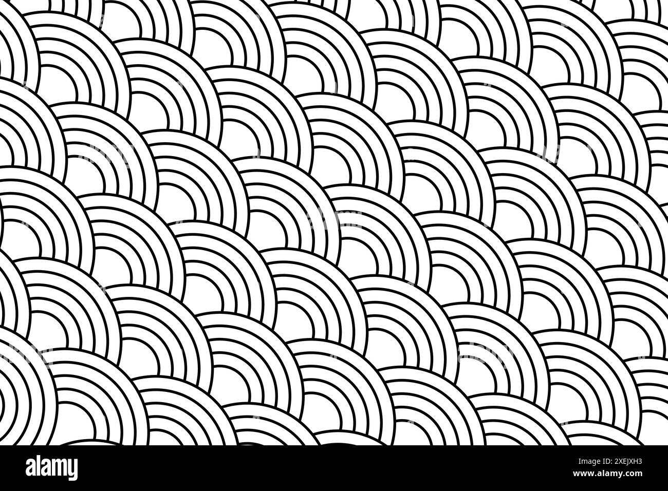 Repeated oriental diagonal ornament with round or arch shapes. Japanese ...