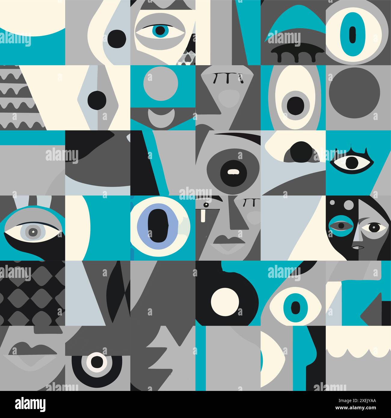 Abstract Faces Pattern vector illustration Stock Vector Image & Art - Alamy