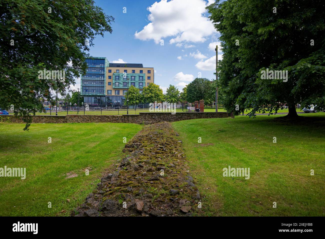 The fragmentary Wall of Doncaster Roman Fort Stock Photo - Alamy