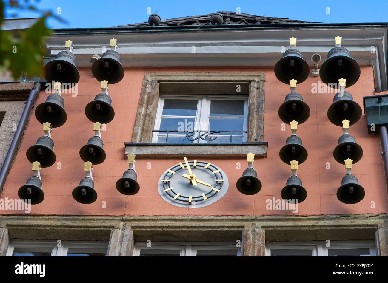 Facade of the famous House of Bells in Dusseldorf, Germany Stock Photo ...