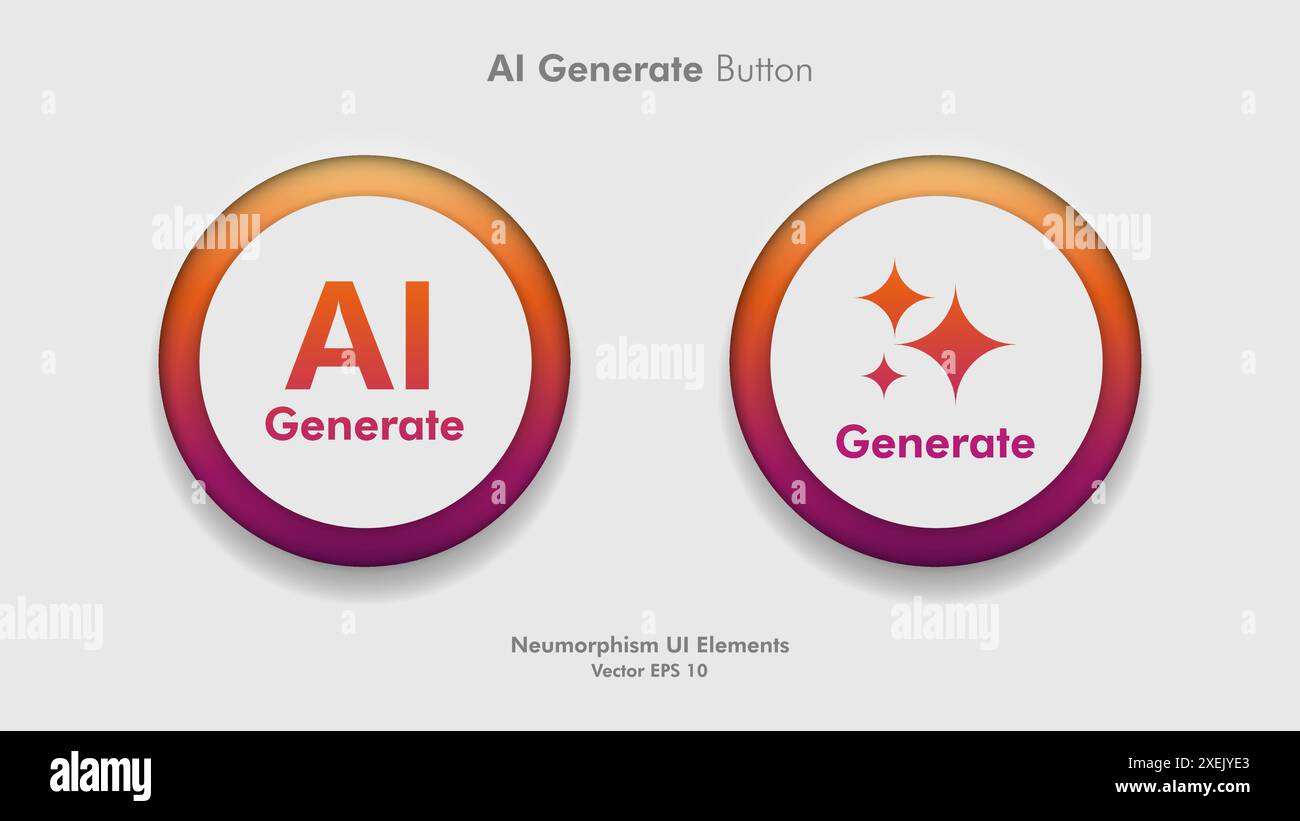 Round Generate Ai Button User Interface Artificial Intelligence Ui Ux Design Concept For